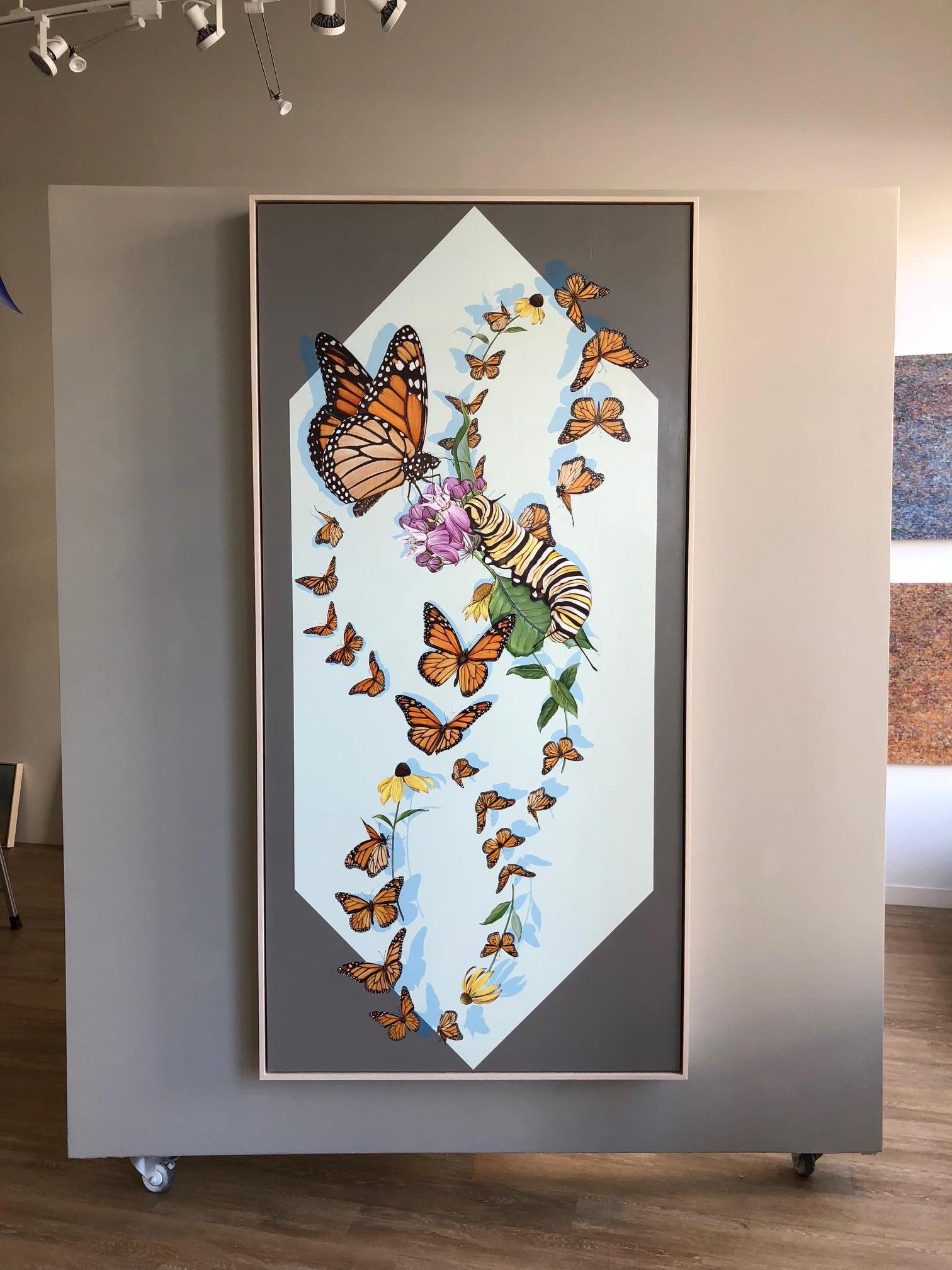 Jane Kim - Kaleidoscope, Important Monarch Butterfly acrylic painting ...