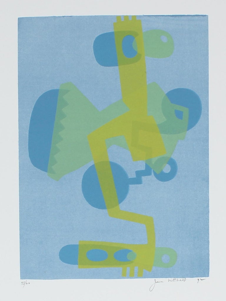Jane Mitchell - Cool Toned Deconstructed Forms 1972 Serigraph For Sale ...
