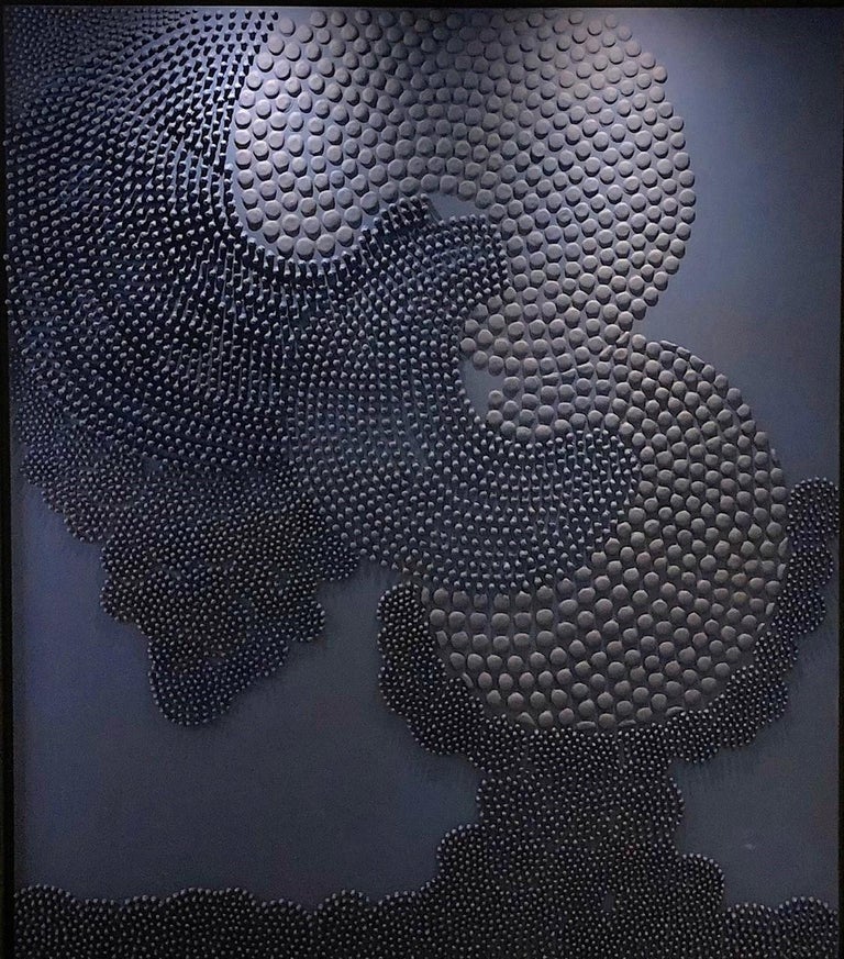 Jane Puylagarde - Blue Work II, Monochrome Painting at 1stDibs