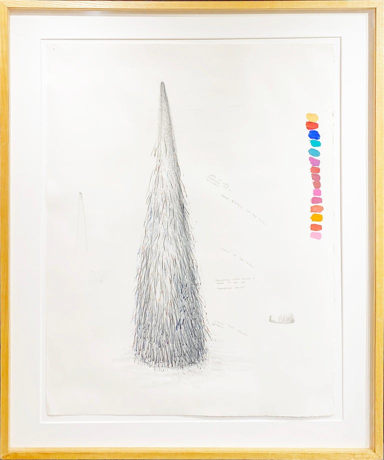 Jane Sauer - Cone Drawing with Sculpture For Sale at 1stDibs