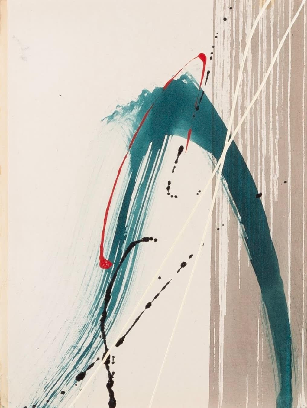 Jane Skingley - Hokusai Green IX, Oil and Ink Painting by Jane Skingley ...