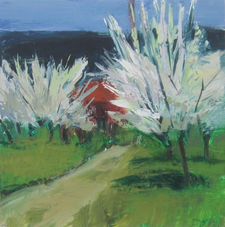 Janet Dyer - Blossoming Trees and Path, Provence For Sale at 1stDibs