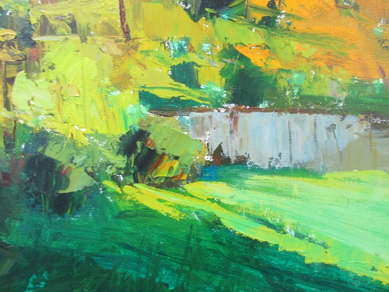 Janet Dyer - Orange Tree and Wall, Original Painting For Sale at 1stDibs