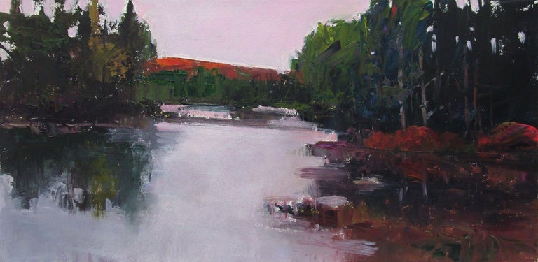 Janet Dyer - Pink Marsh, Painting, Acrylic on Canvas For Sale at 1stDibs