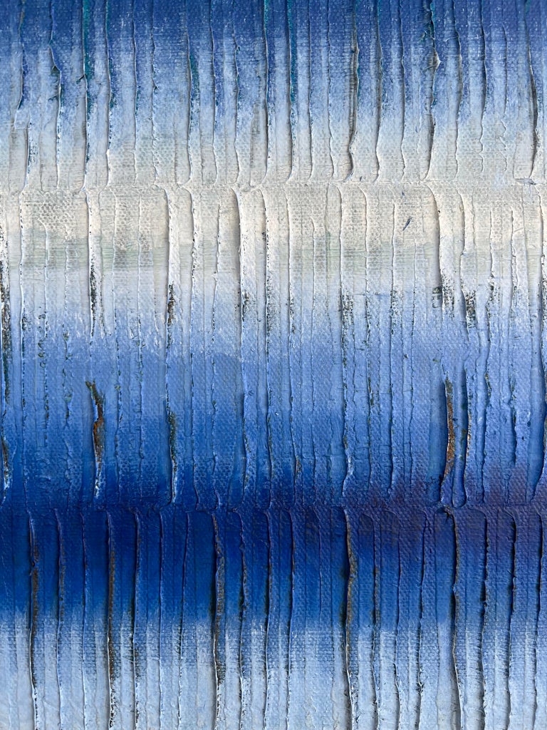 Janet Hamilton - Indigo Stripes 3, Abstract Oil Painting For Sale at ...