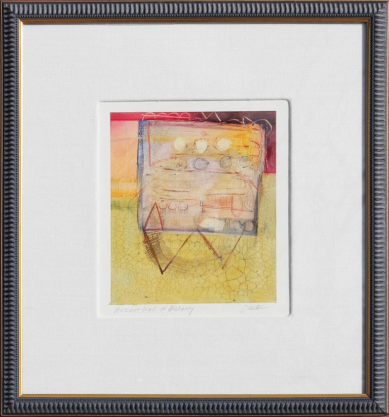 Janet O'Neal - “Ancient Wall of Alchemy” Small Yellow and Green Toned ...