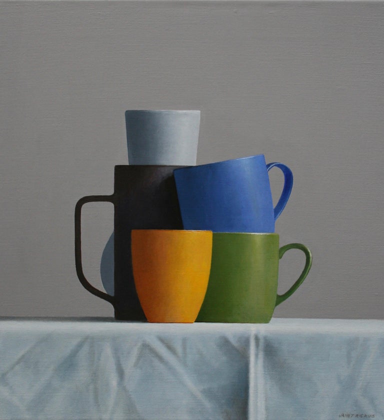 Janet Rickus - CONTAINED, still-life, realism, green For Sale at 1stDibs