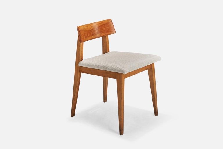 Janet Rosenblum, Side Chair, Wood, Fabric, USA, 1950s For Sale at 1stDibs