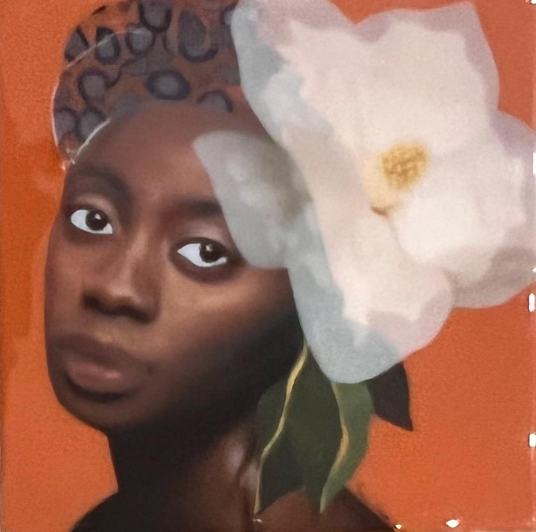 Janice Frame - "Tupelo Honey" Mixed media portrait of a black woman ...