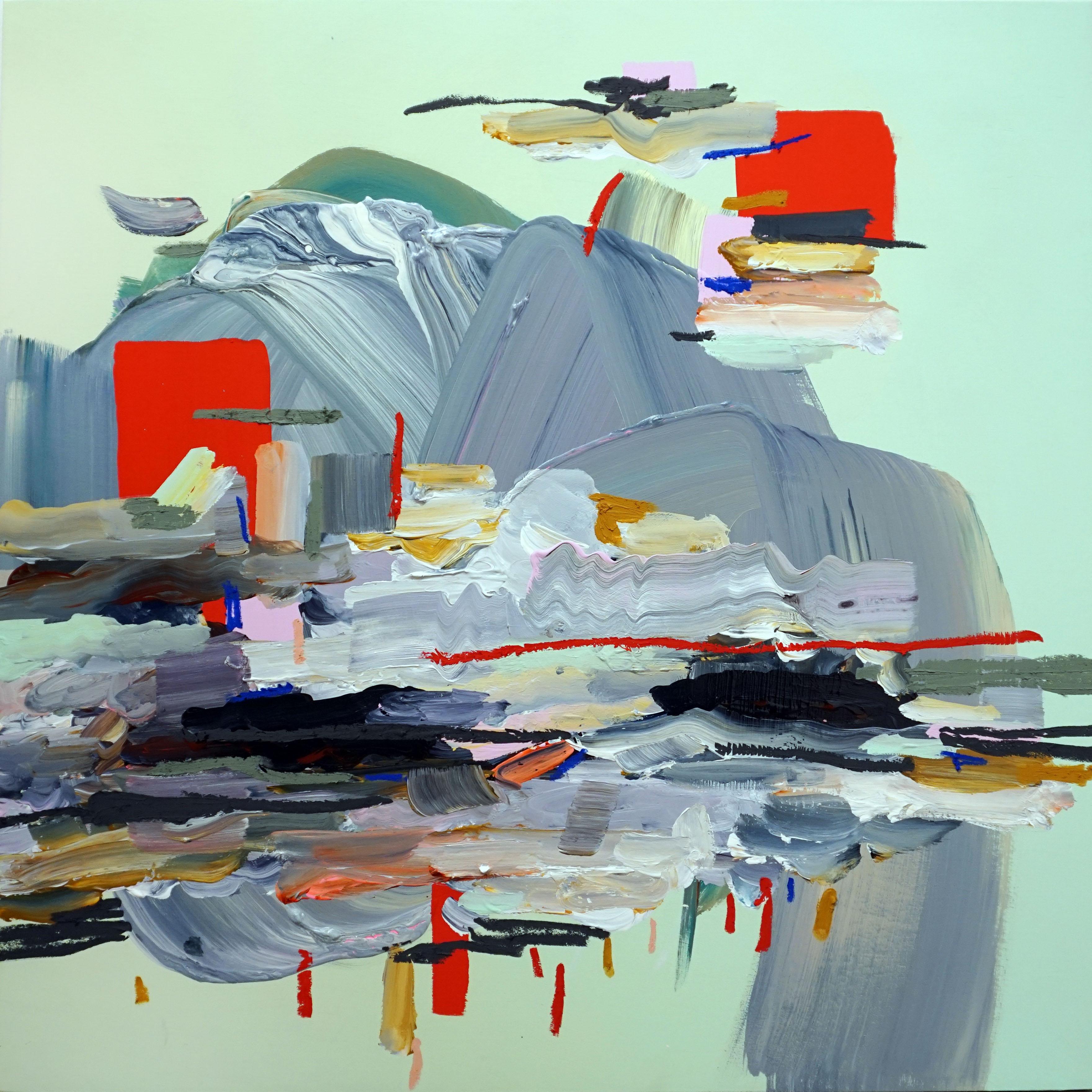 Janna Watson - Depths Can Be Fun Large Square Abstract Painting in ...