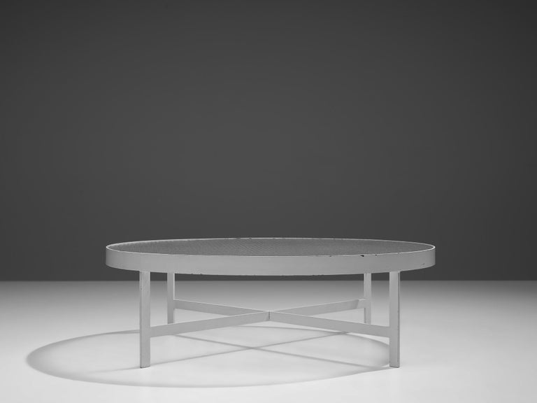 Janni Van Pelt Round Coffee Table in Metal and Glass For Sale at 1stDibs
