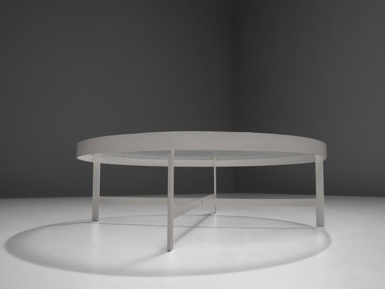 Janni Van Pelt Round Coffee Table in Metal and Glass For Sale at 1stDibs