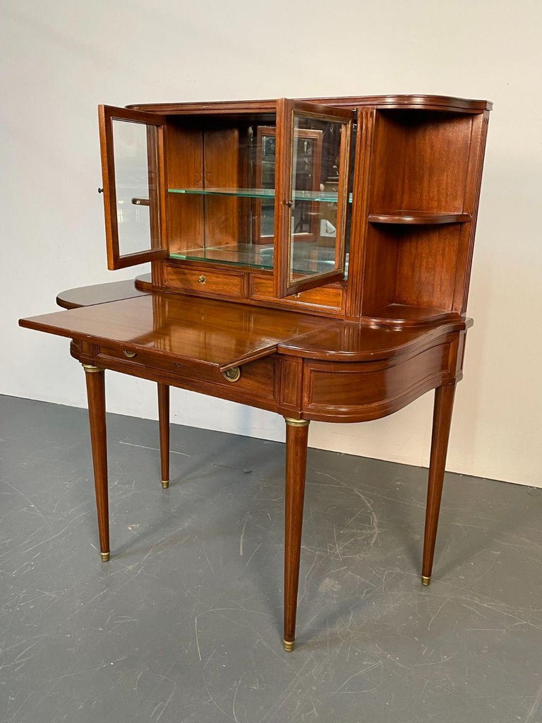 Jansen Mahogany Desk and Curio Cabinet For Sale at 1stDibs | curio desk ...