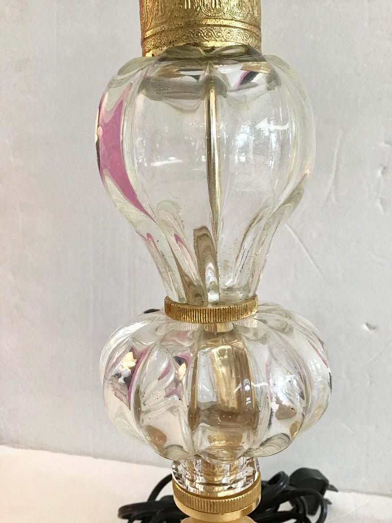 Jansen Style Gilt Bronze and Clear Glass Table Lamps, a Pair For Sale ...