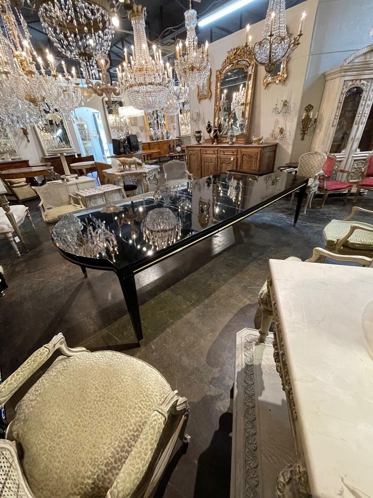 Jansen Style Piano Black and Gilt Trim Dining Table For Sale at 1stDibs ...