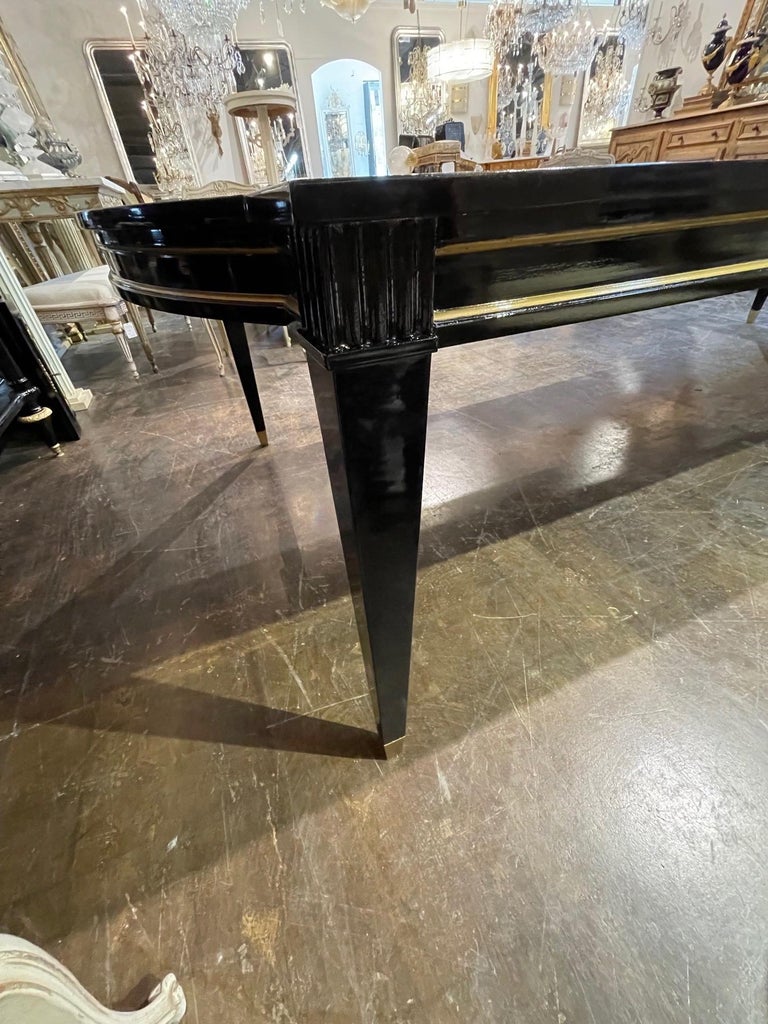 Jansen Style Piano Black and Gilt Trim Dining Table For Sale at 1stDibs ...