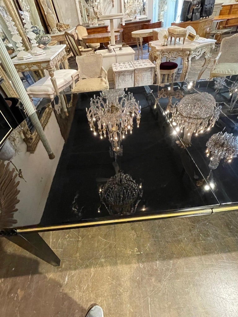 Jansen Style Piano Black and Gilt Trim Dining Table For Sale at 1stDibs ...