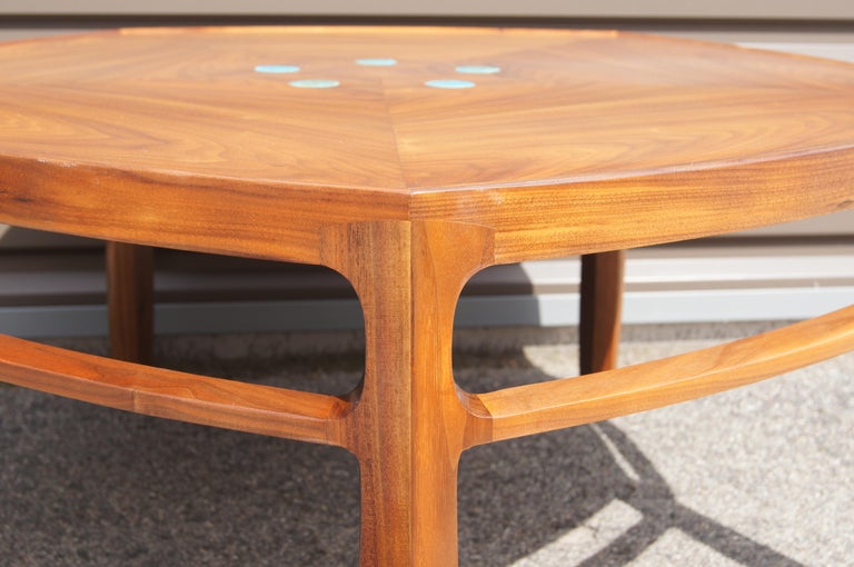 Pentagonal Janus Coffee Table with Natzler Tiles by Edward Wormley for ...