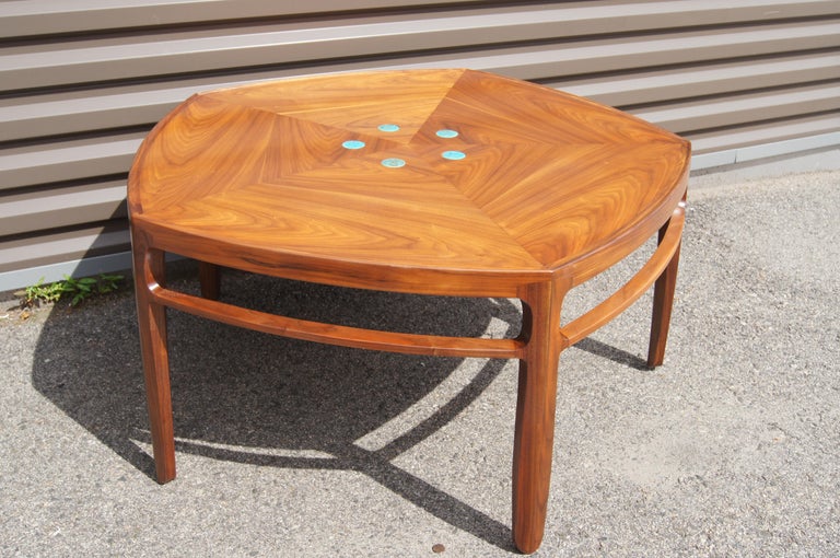 Pentagonal Janus Coffee Table with Natzler Tiles by Edward Wormley for ...