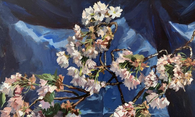 Janusz Szpyt - An apple tree blossom - Still life Oil Painting ...