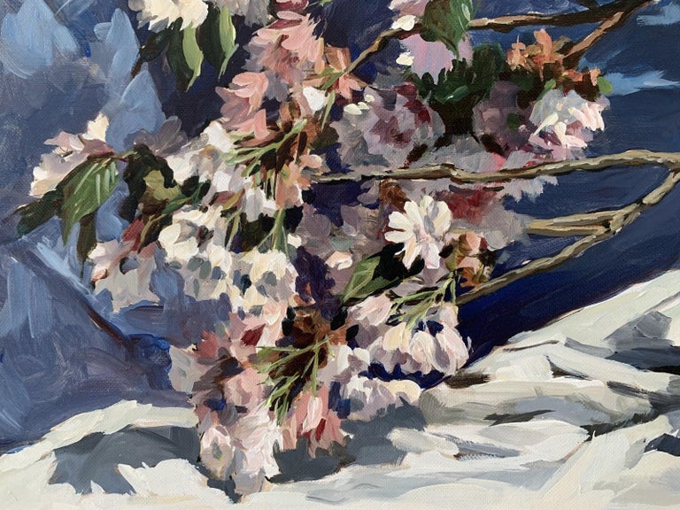 Janusz Szpyt - An apple tree blossom - Still life Oil Painting ...