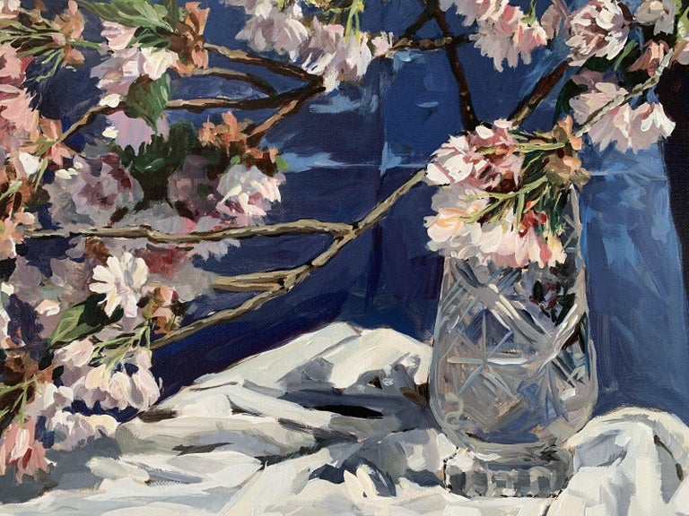 Janusz Szpyt - An apple tree blossom - Still life Oil Painting ...
