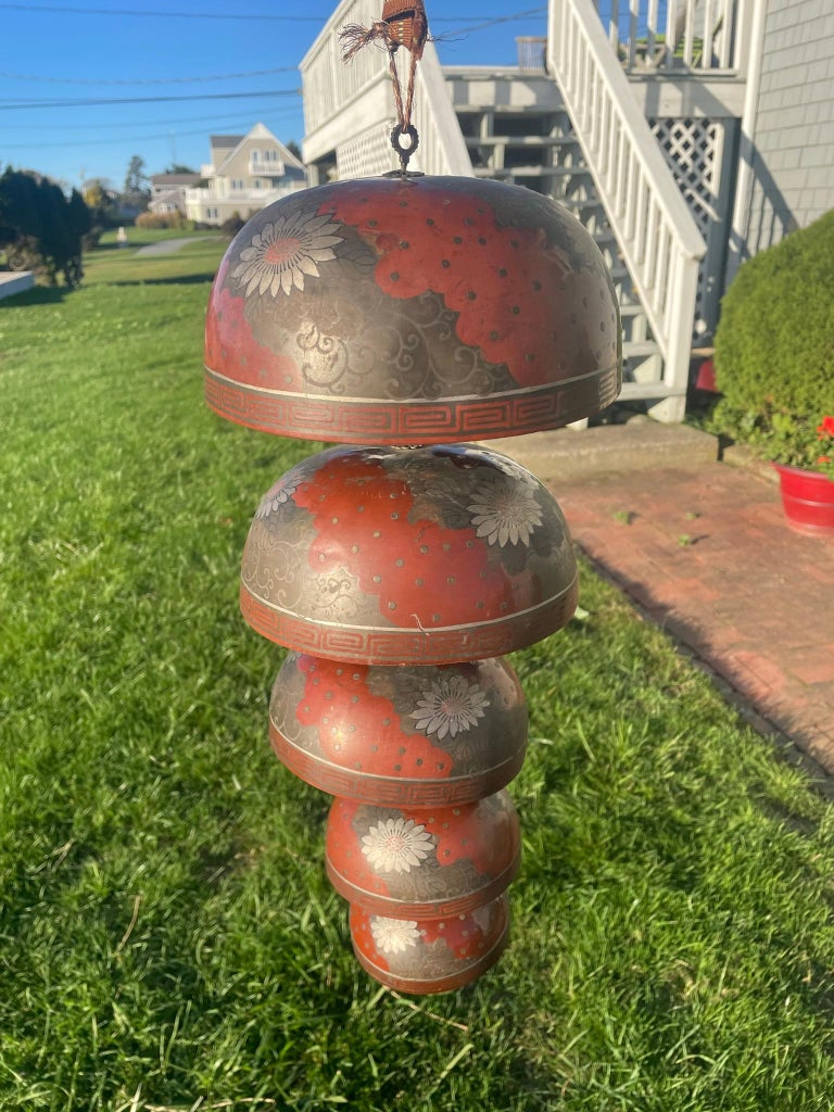 Japan Antique Five Bells Set Kiku Chrysanthemum Flowers Beautiful Sound ...