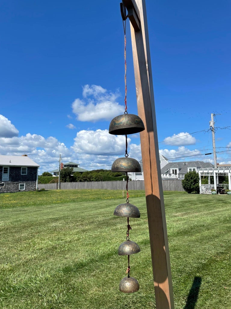 Japan Antique Five Bronze Butterfly and Flowers String Bells For Sale ...