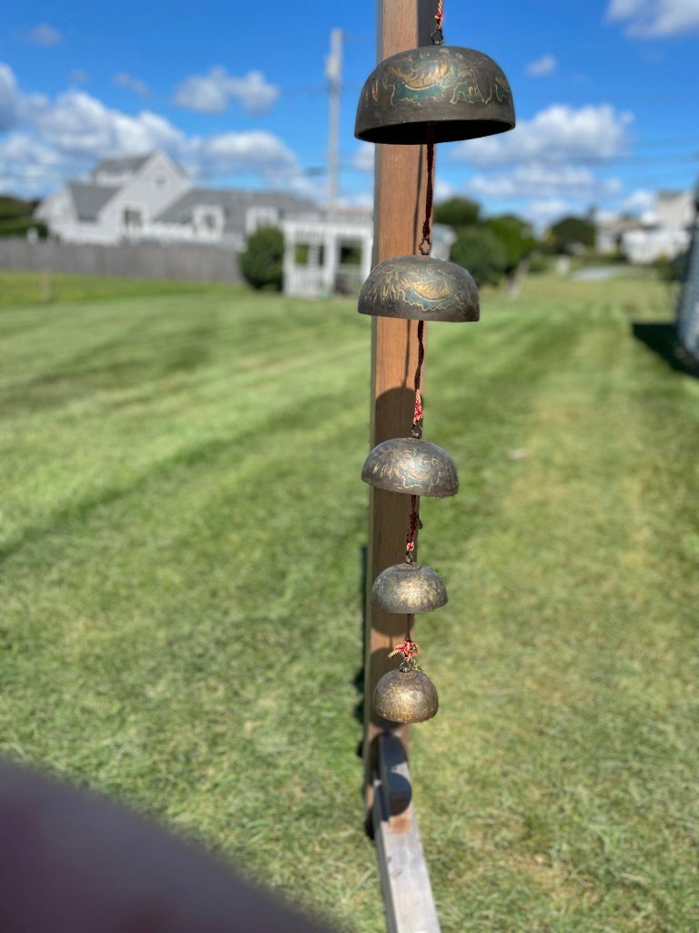 Japan Antique Five Bronze Butterfly and Flowers String Bells For Sale ...