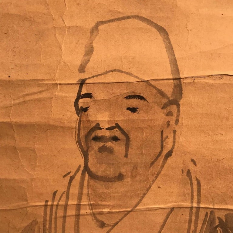 Japan Antique "Matsuo Basho" Most Famous Poet's Scroll, Meiji 19th ...
