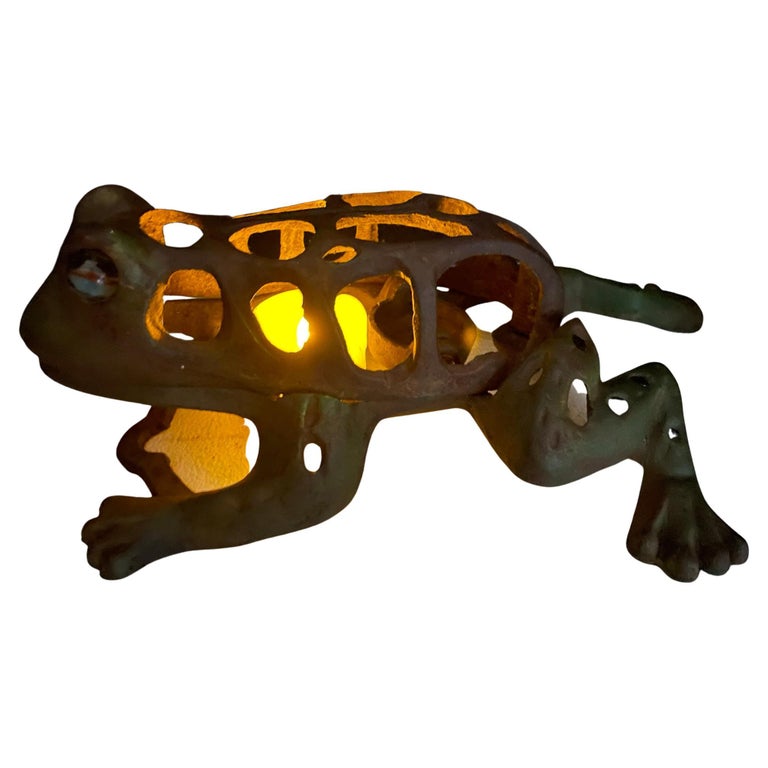 Japan Big Hand Painted Leaping Frog Lantern, Original Glass Eyes at 1stDibs