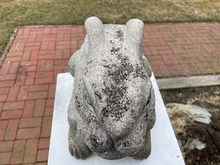 Japan Big Old Hand Carved Garden Rabbit, Usagi For Sale at 1stDibs