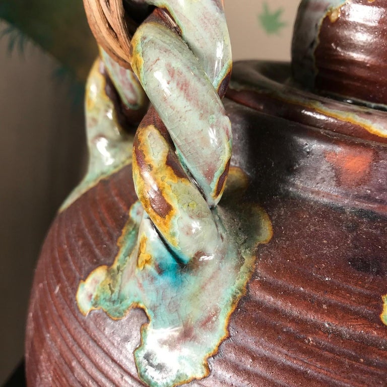 Japan Big Older Flower Pot Tea Vessel, Finely Crafted with Colorful ...