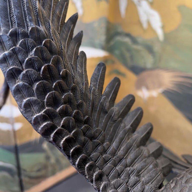 Japan, Eagle and Snake, Bronze, Meiji Period For Sale at 1stDibs