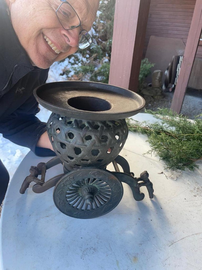 Japan Early Ikebana Planter Garden Cart with Children, Meiji Period For ...