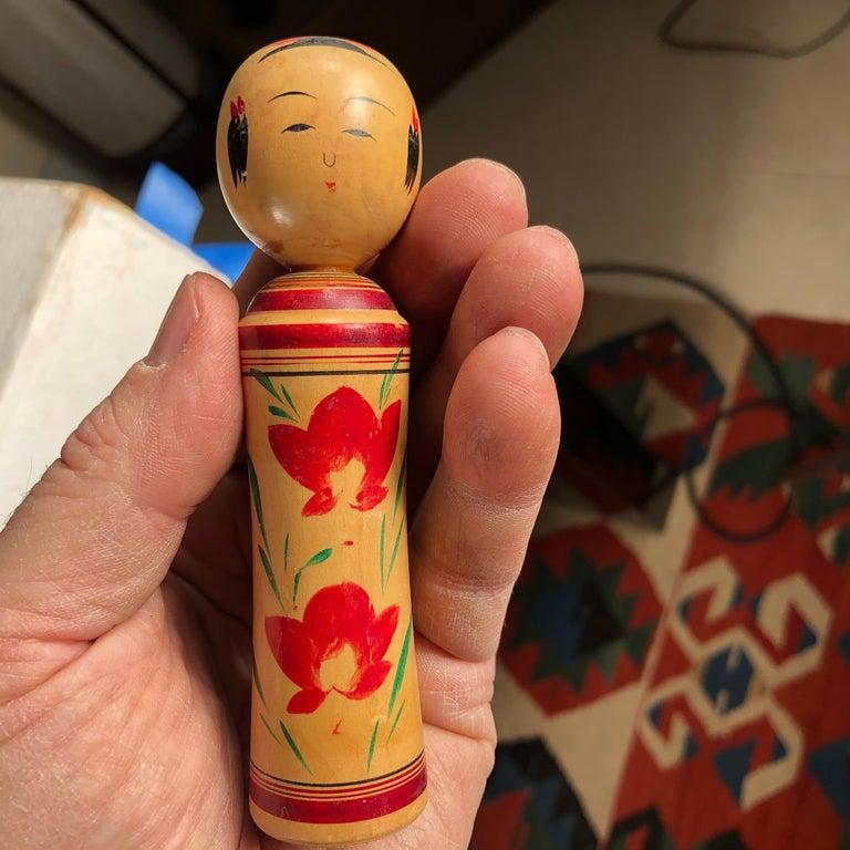 Japan Family Four Big Old Hand Painted Kokeshi Dolls, Signed For Sale ...