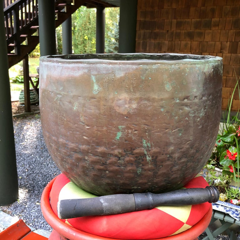Japan Huge Bronze Antique Meditation Bell- Soothing Reverberating Sound ...