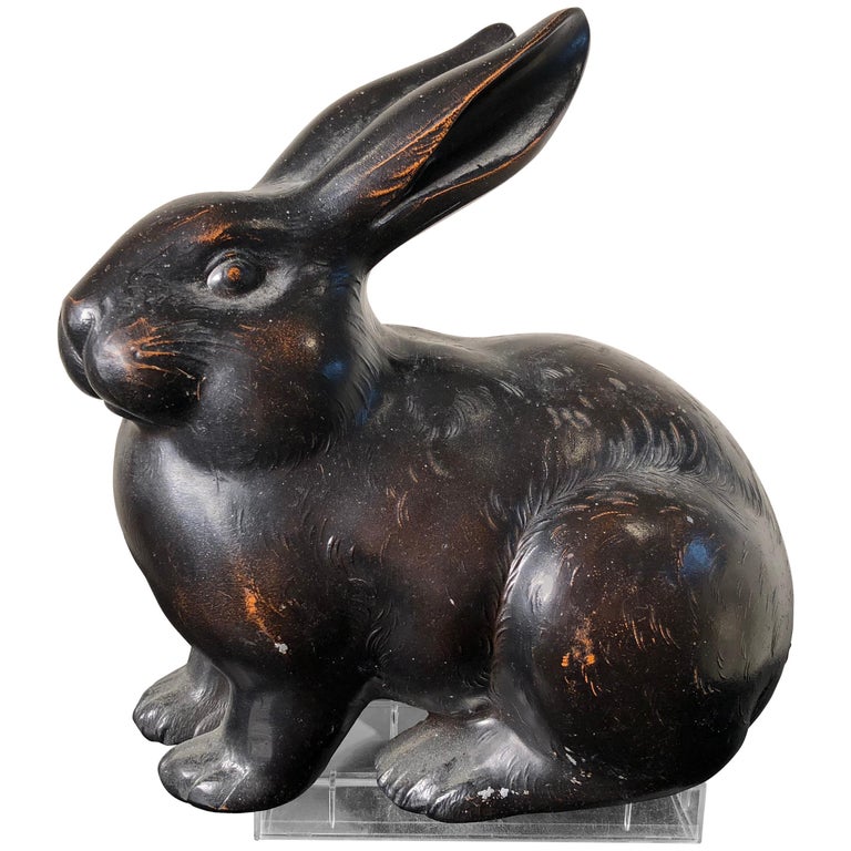 Japan Large Bronze Rabbit Usagi with Big Ears, Fine Details at 1stDibs