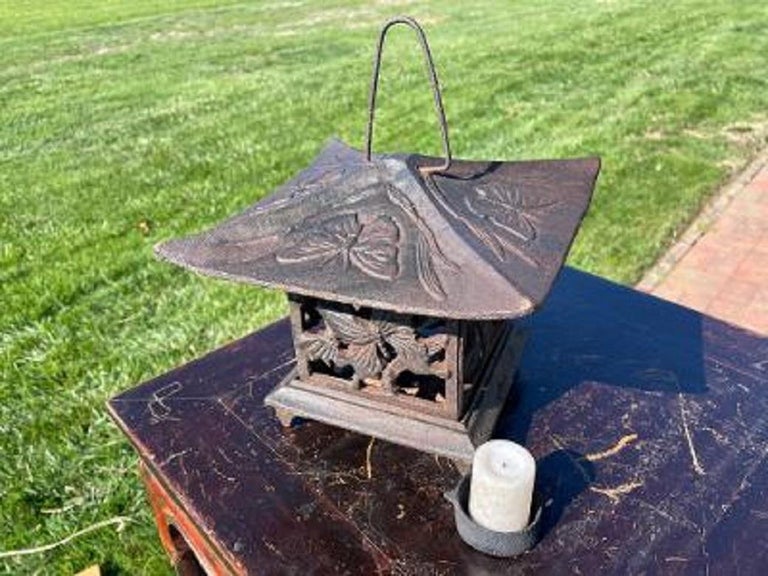 Japan Massive Butterfly Hand Cast Garden Lighting Lantern For Sale at ...