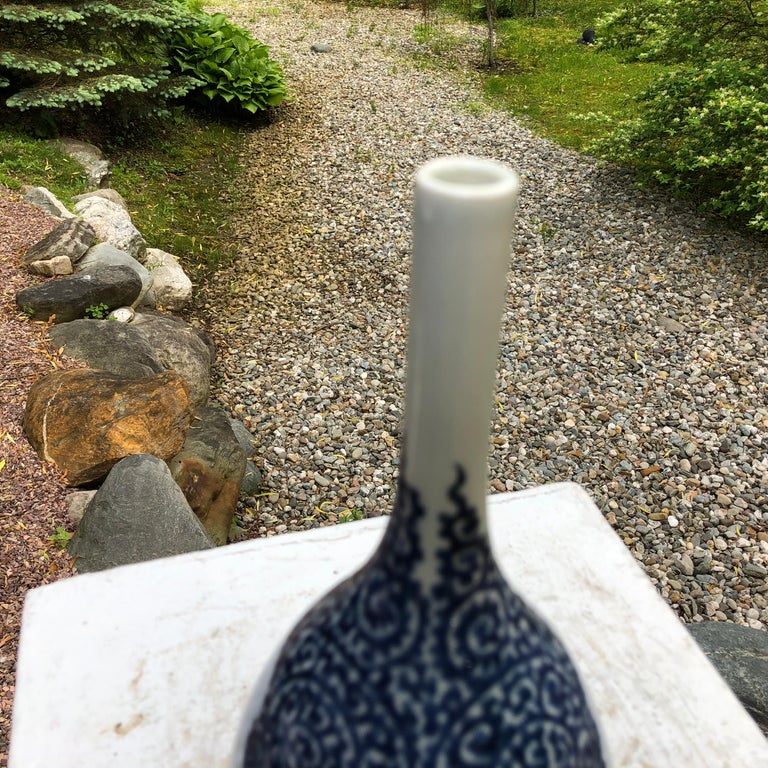 Japan Old Hand Painted Blue and White Karakusa Octopus Vine Flowers ...