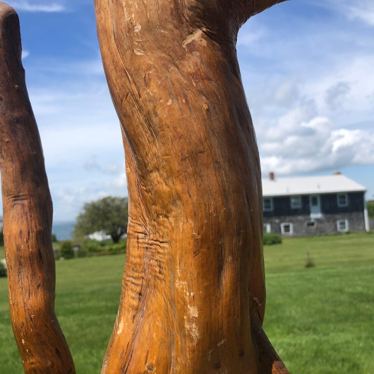 Japan Unique Mid-Century Natural Burl Wood Magical Kitsune Fox at 1stDibs