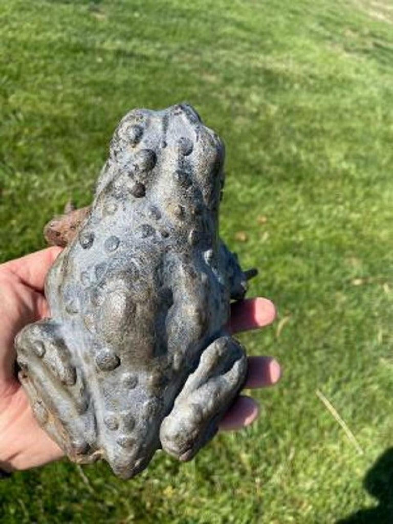 Japan Vintage Hand Cast Toad with Warts Kaeru For Sale at 1stDibs