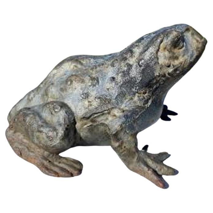 Japan Vintage Hand Cast Toad with Warts Kaeru For Sale at 1stDibs