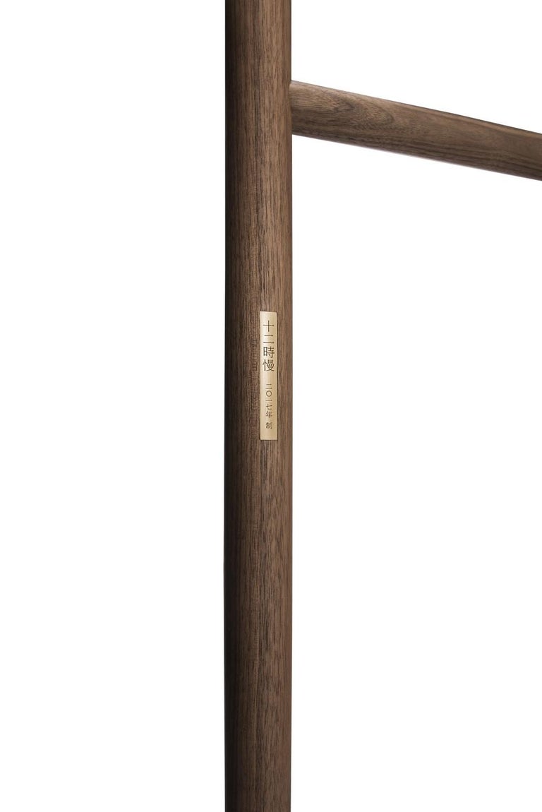 Japandi Walnut Leaning Ladder Rack For Sale at 1stDibs