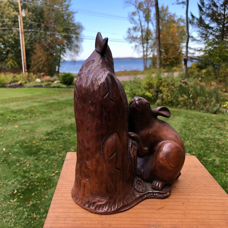 Japanese Antique "Moon Rabbit" Usagi Beautiful Eyes Unusual Pose One-of ...