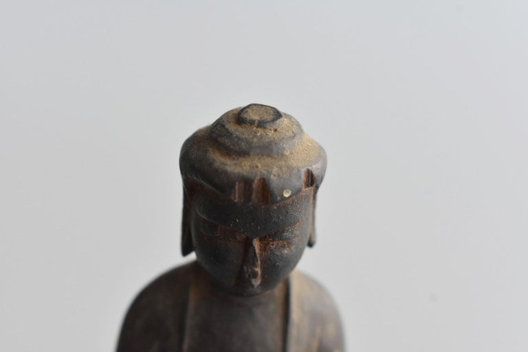 Japanese 1500-1600s Antique Wood Carving Buddha Statue / Shaka Nyorai ...