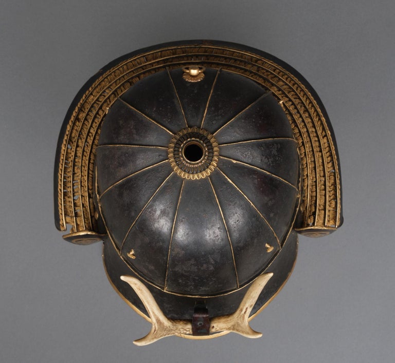 Japanese 18th Century 12-Plate Suji-Bachi Kabuto 兜 'Helmet' with Antler ...