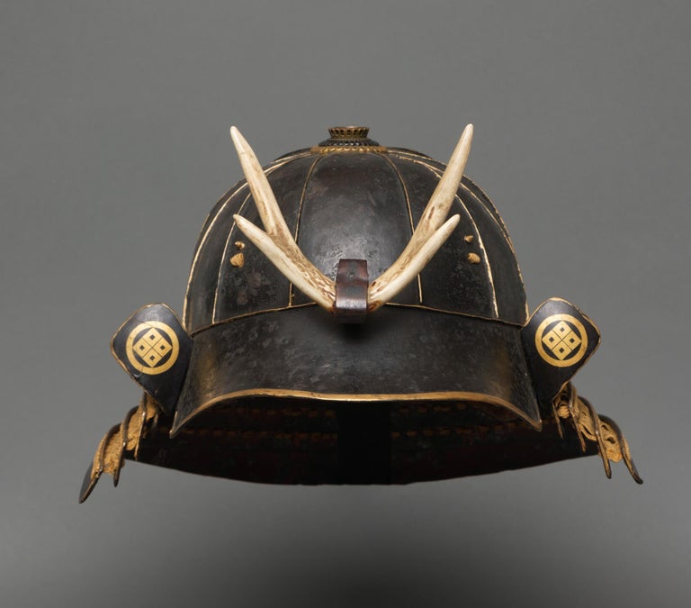 Japanese 18th Century 12-Plate Suji-Bachi Kabuto 兜 'Helmet' with Antler ...