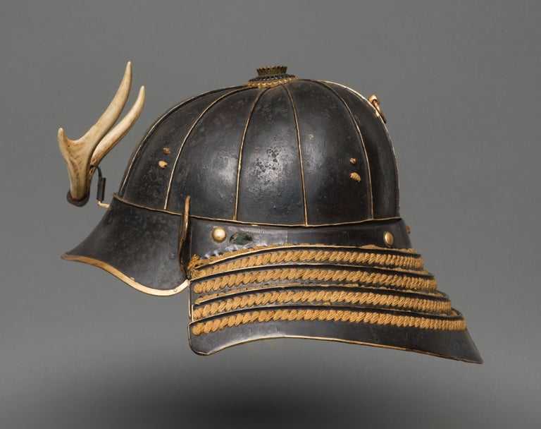 Japanese 18th Century 12-Plate Suji-Bachi Kabuto 兜 'Helmet' with Antler ...