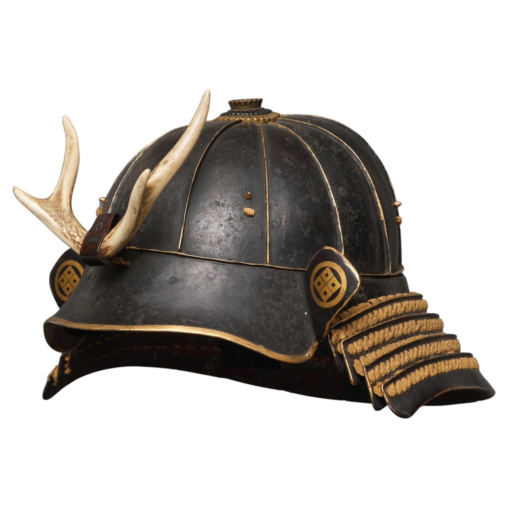 Japanese 18th-Century Black Lacquer Suji'kabuto 'Samurai Helmet' with ...